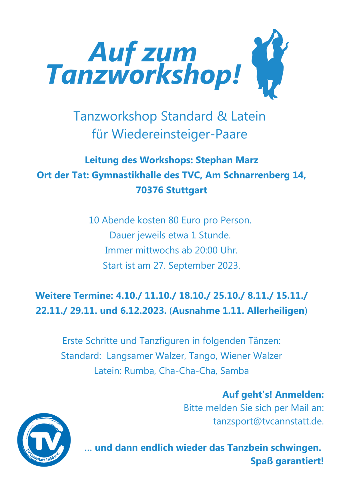 TV Cannstatt: Auf zum Tanzworkshop!